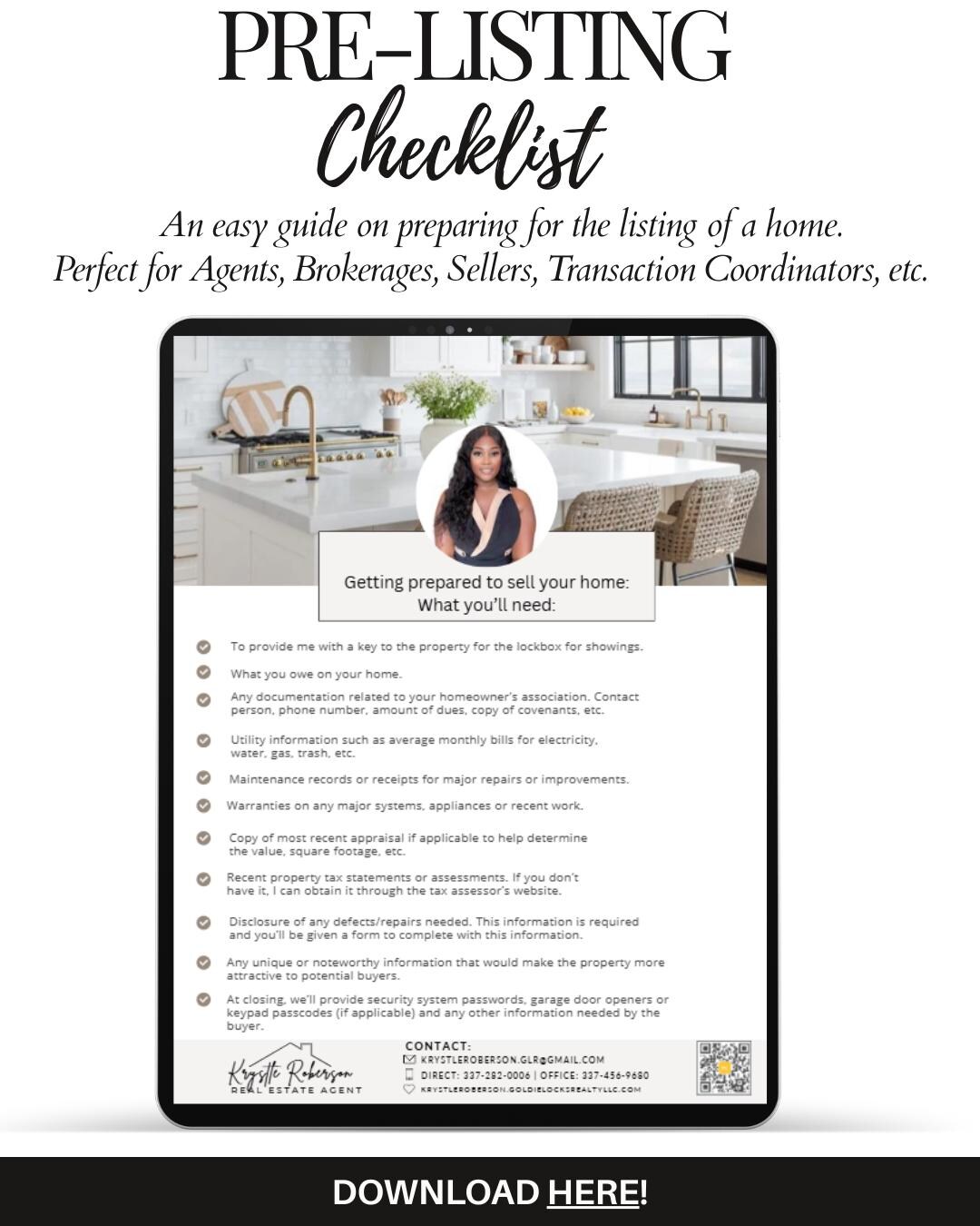 Real Estate Pre-listing Checklist, Agent Guide (canva Template) - Etsy