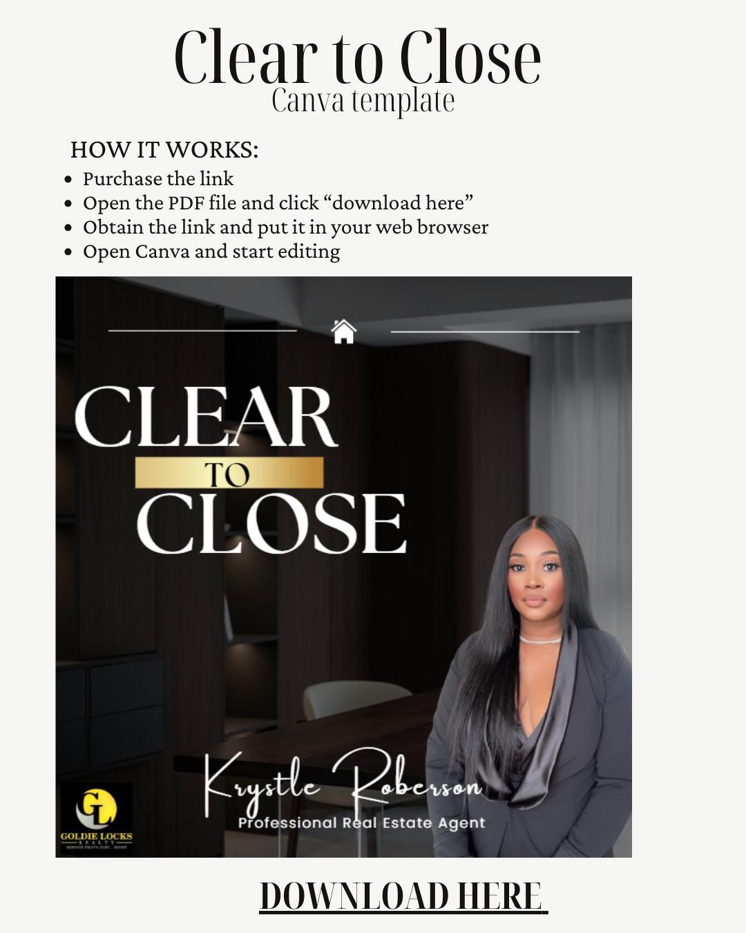 Clear to Close Template - Etsy