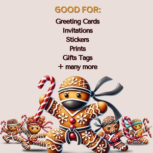 12 Gingerbread Man Clipart Set, Ninja Gingerbread Man, Christmas ...