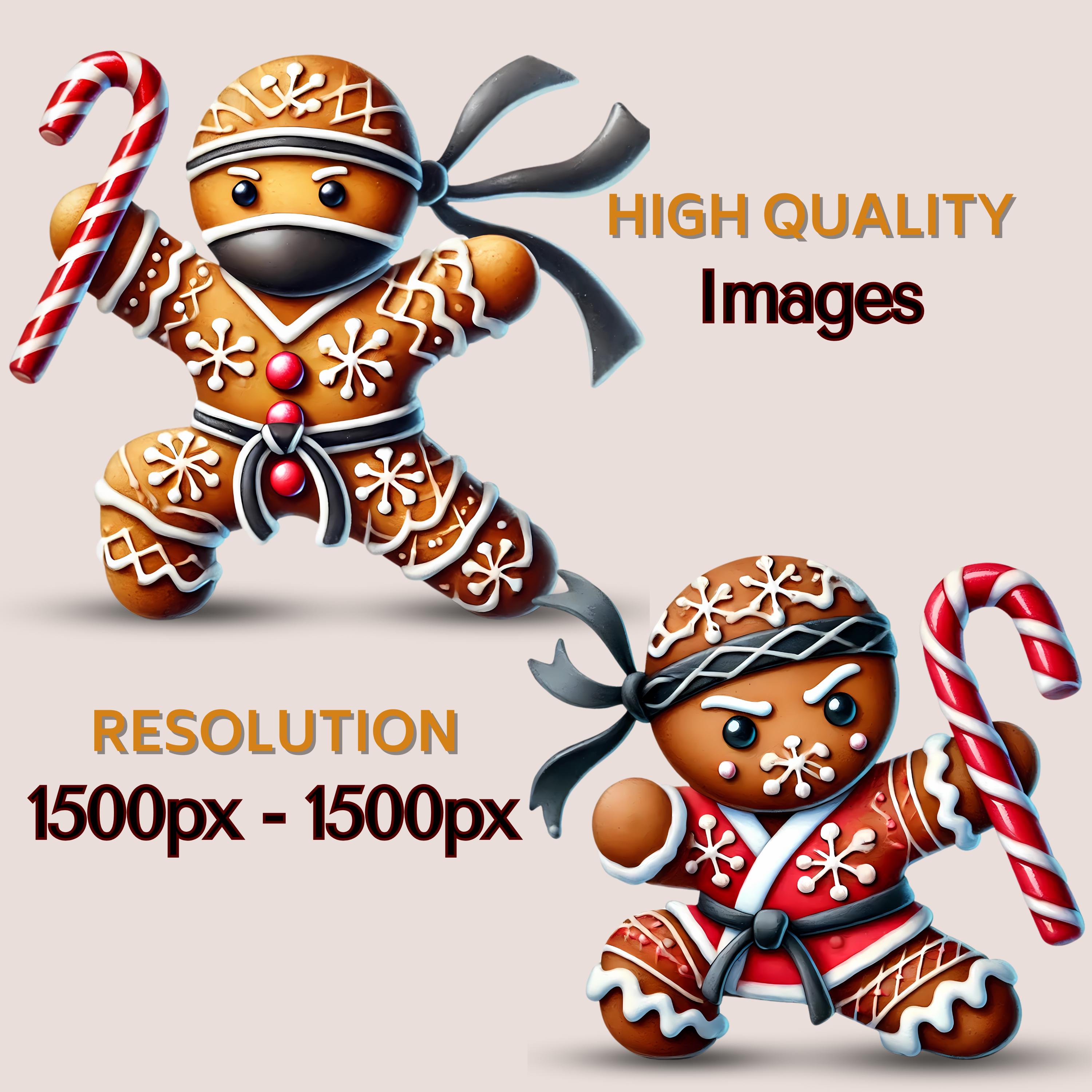 12 Gingerbread Man Clipart Set, Ninja Gingerbread Man, Christmas ...
