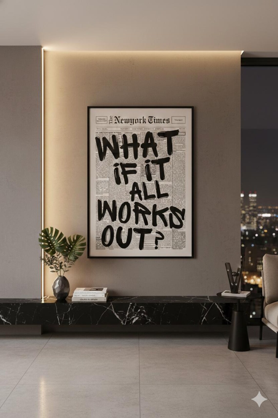 Motivational Quote Print – "what If It All Works Out?" Newspaper Art ...
