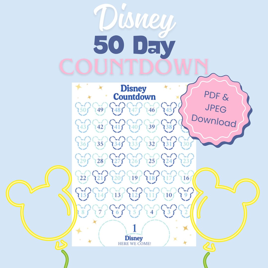 50 Days Countdown Till Magic - Etsy