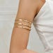 Gold Color Wavy Armlet, Simple Metallic Textured Lines Snake Cuff Arm ...