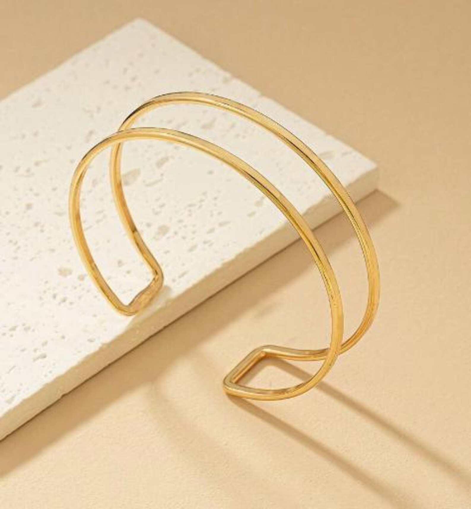 Metal Wire Double Bar Arm Cuff, Fashionable and Simple, Suitable for ...