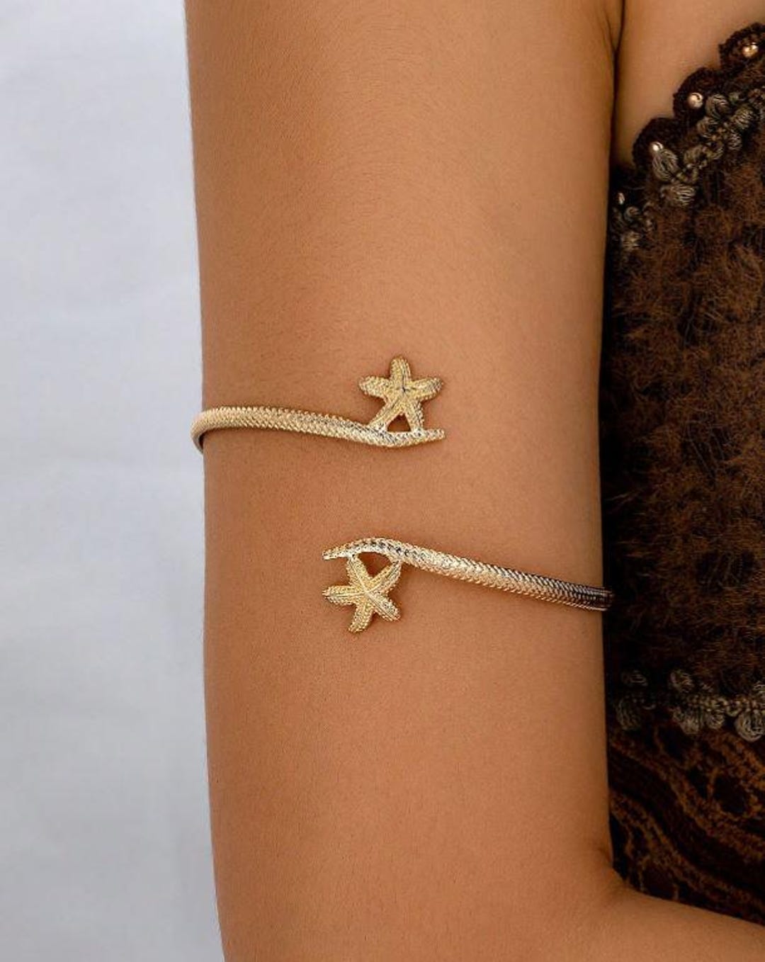 Starfish Arm Band Arm Cuff for Women Women Upper Arm Cuff Golden Color ...