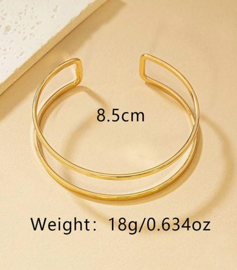 Metal Wire Double Bar Arm Cuff, Fashionable and Simple, Suitable for ...