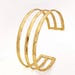Gold Color Wavy Armlet, Simple Metallic Textured Lines Snake Cuff Arm ...