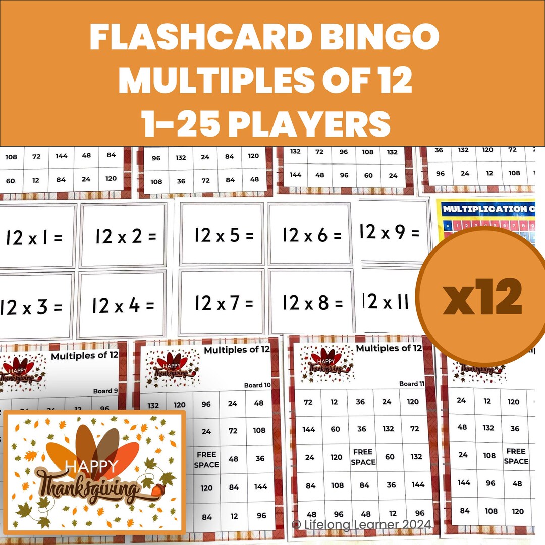 No Prep Multiplication Flash Card Bingo Printable Games Times Table ...