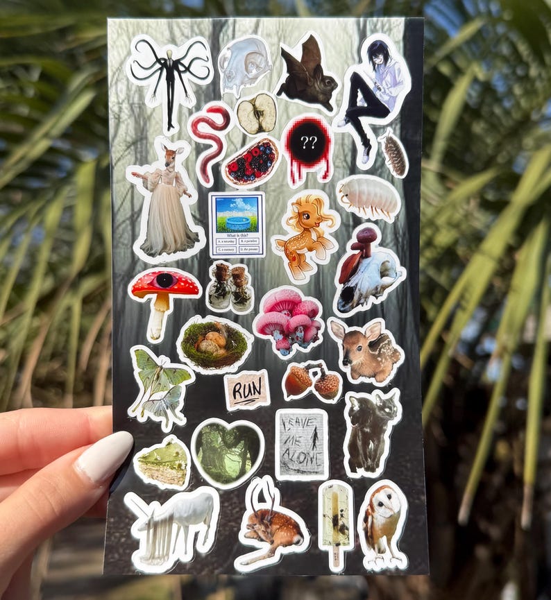 Creepycore Themed Sticker Bundle Pack 100+ Stickers, Liminal Space ...