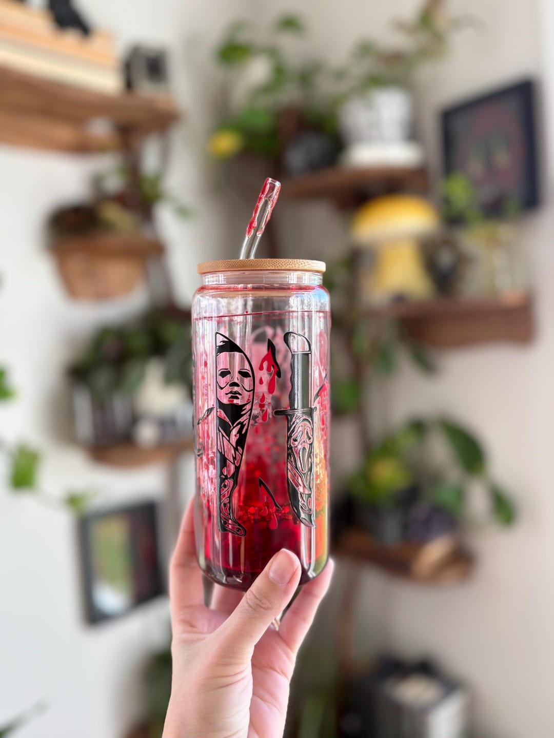 Horror Blood Drip Snow Globe Bloody Tumbler Horror Slasher Glitter ...