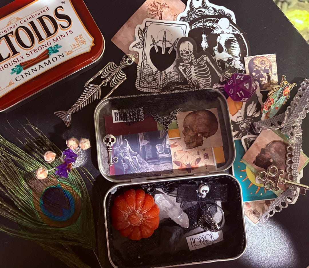 Gothic Altoid Box Tin Wallet Mini Mystery Box Handmade and Themed Your ...
