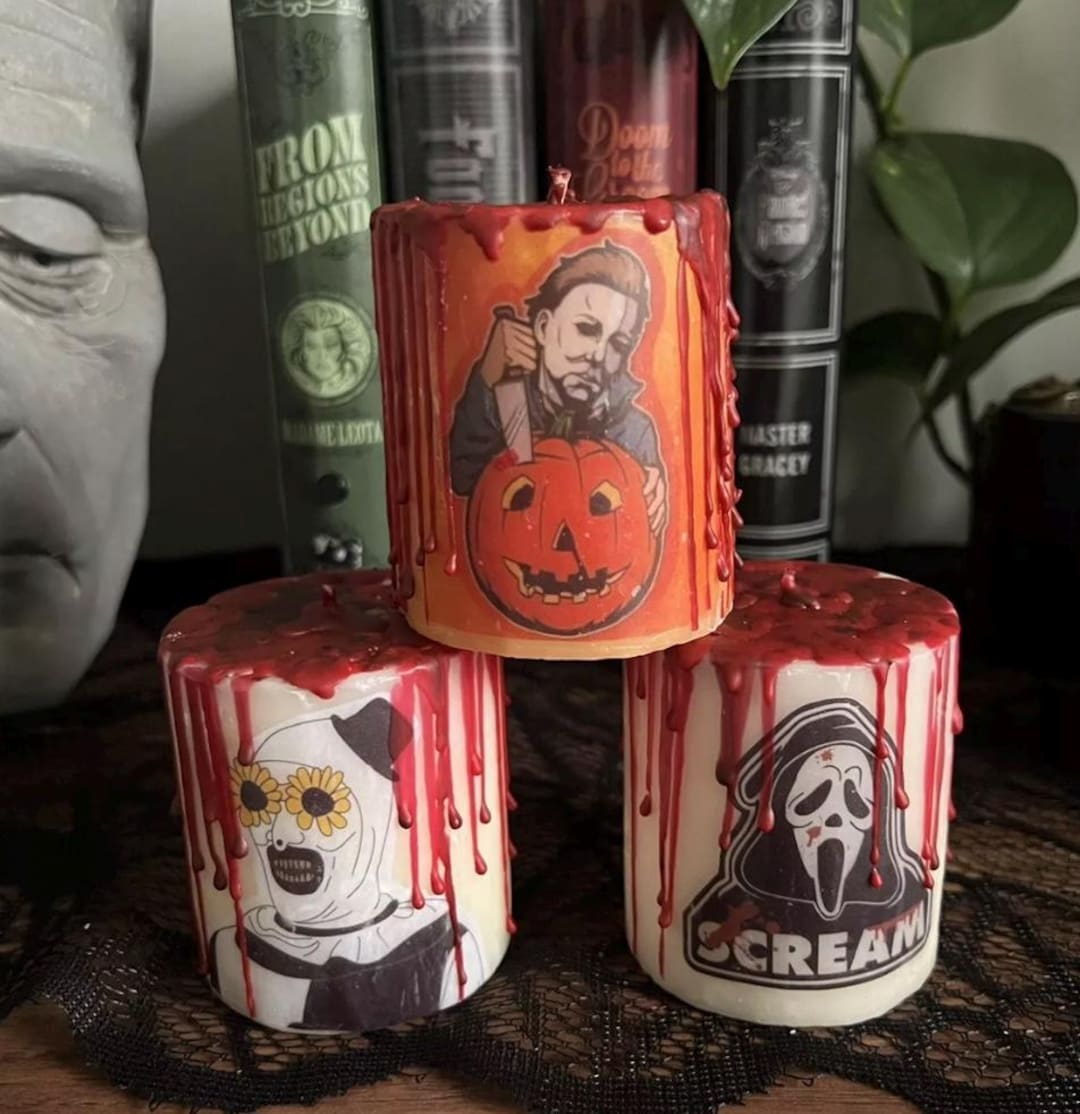 Horror Movie Character Halloween Candle Bloody Spooky Candle - Etsy