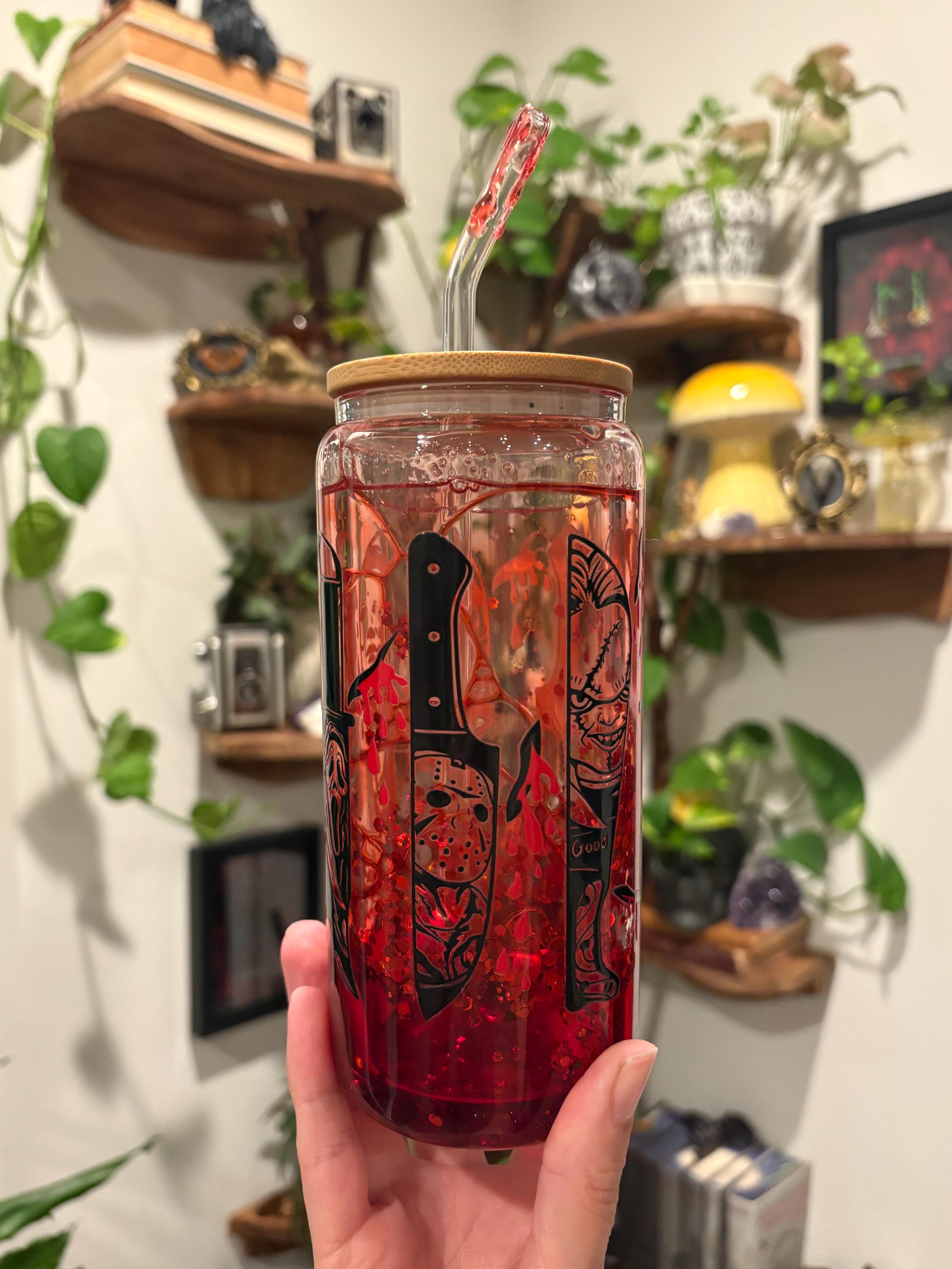 Horror Blood Drip Snow Globe Bloody Tumbler Horror Slasher Glitter ...