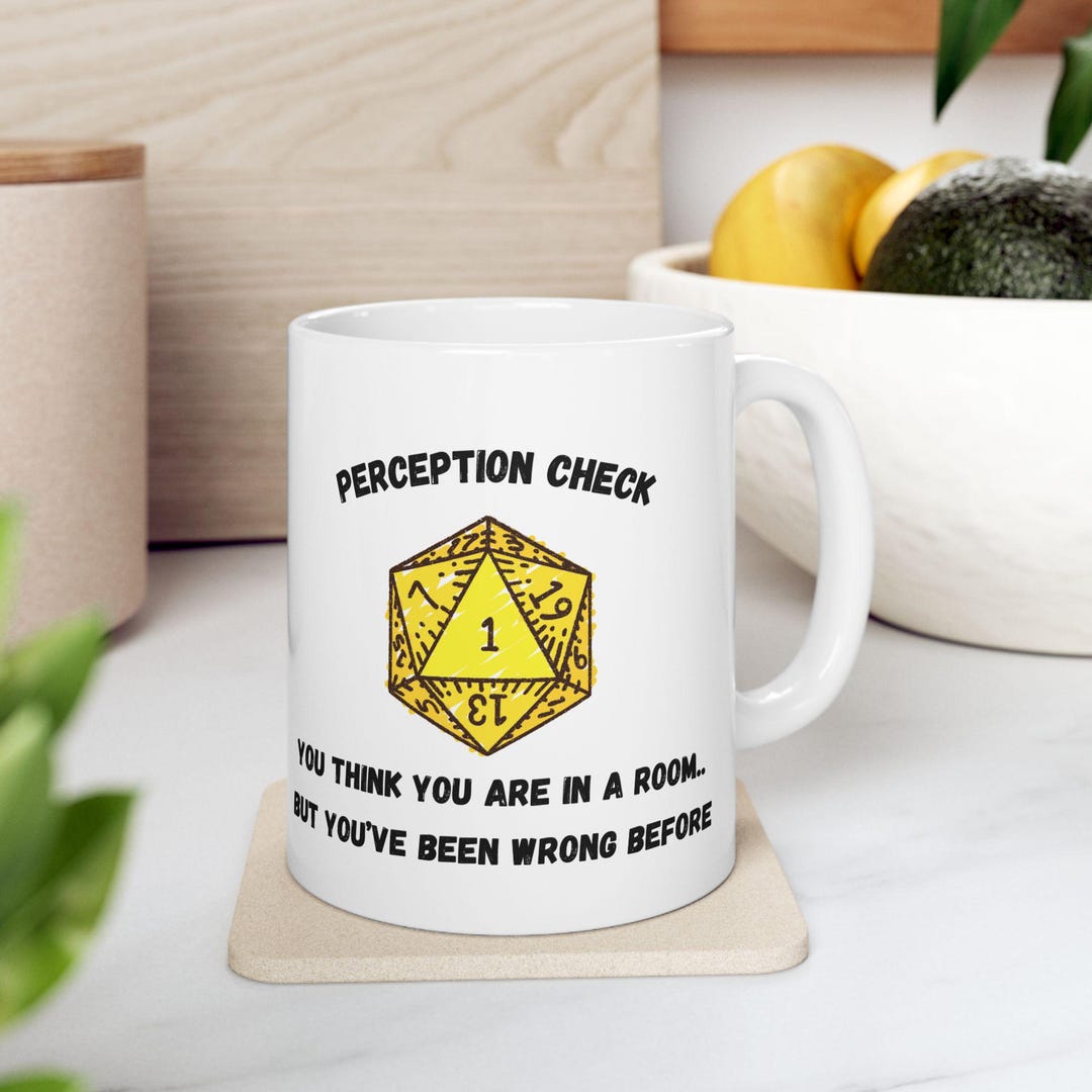 DND Ceramic Mug, Perception Check, Role Playing Gamer Gift, Game Night ...