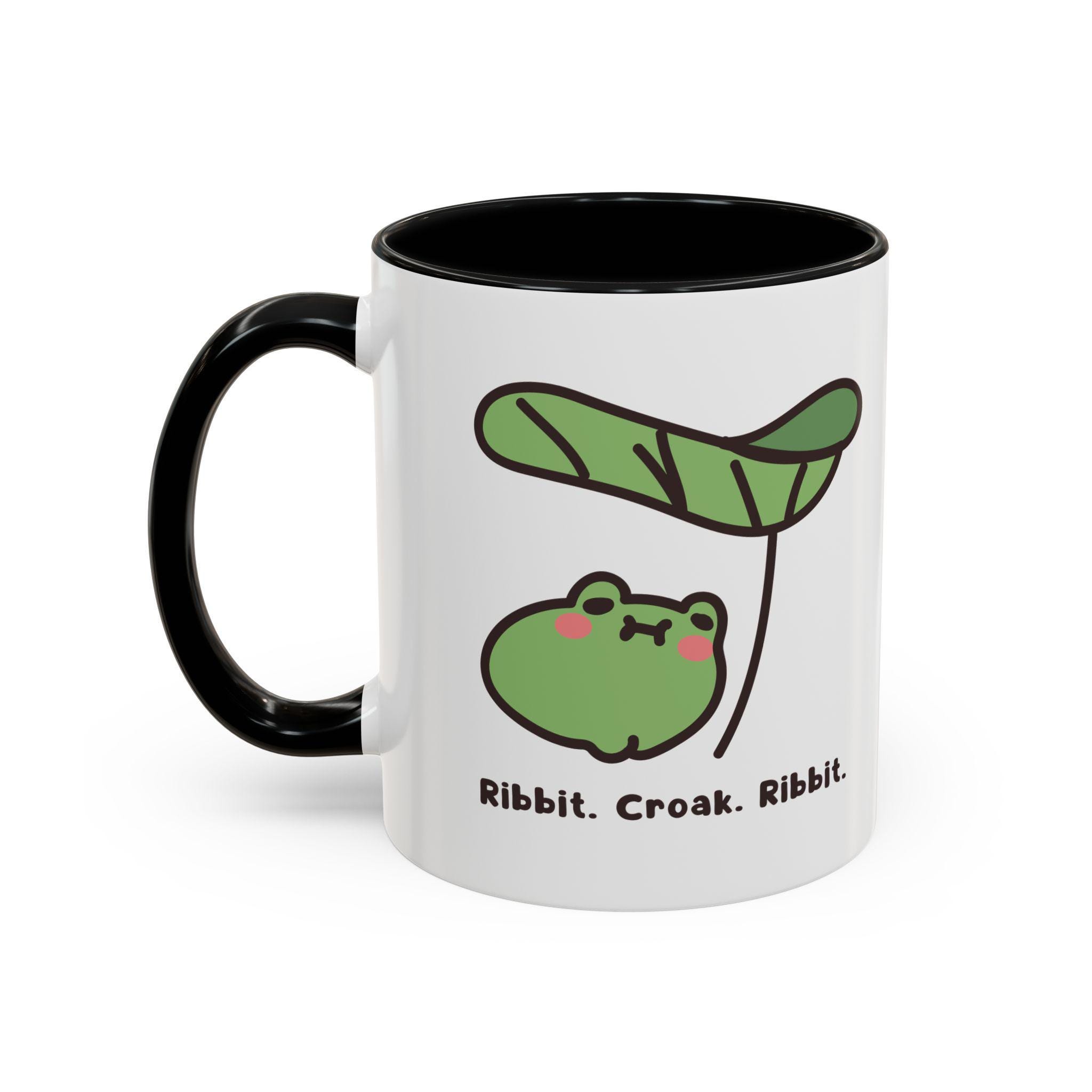 Frog Coffee Mug, Cute Animal Design Cup, Ribbit Croak Ribbit, Unique ...