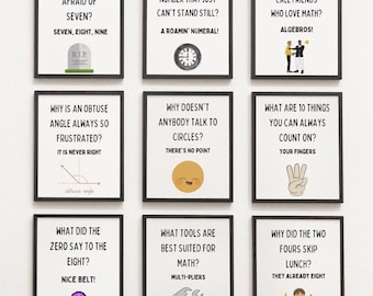 9 Funny Math Posters, Puns, Classroom Posters, Math Classroom Decor ...