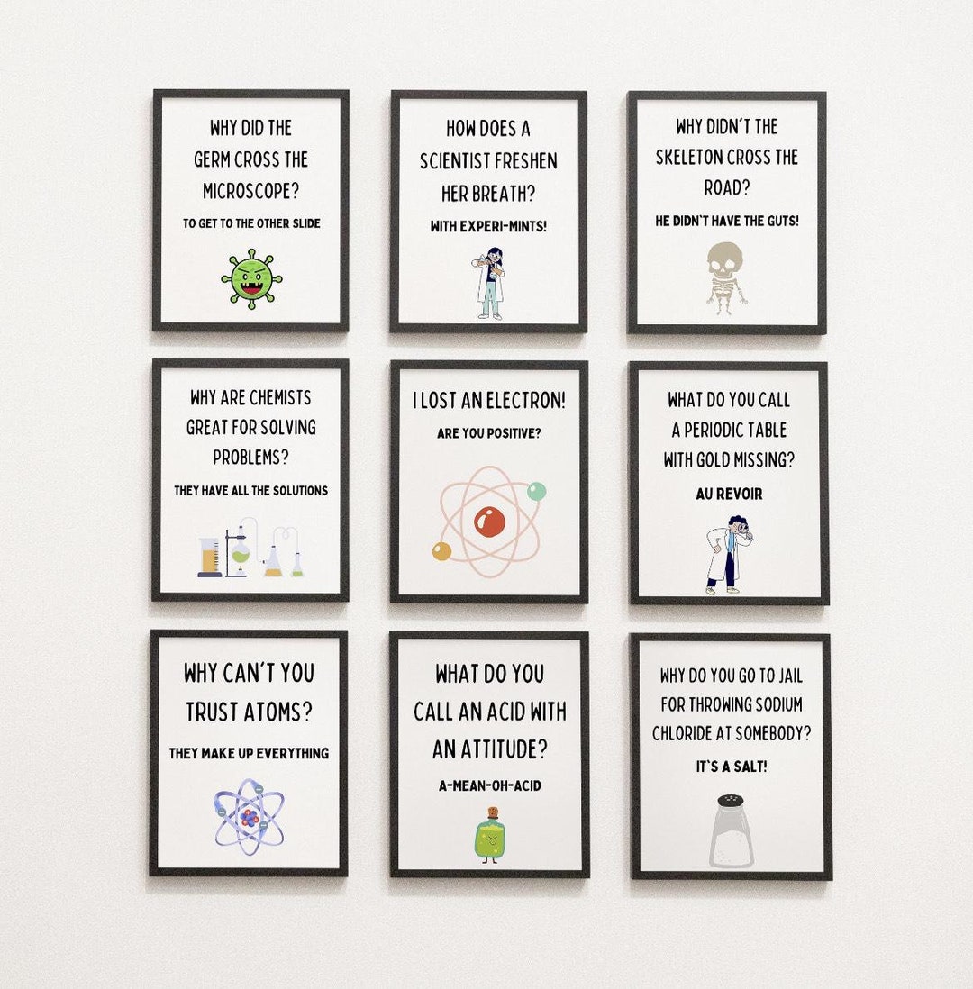 9 Funny Science Posters, Science Classroom Posters, Puns, Jokes ...