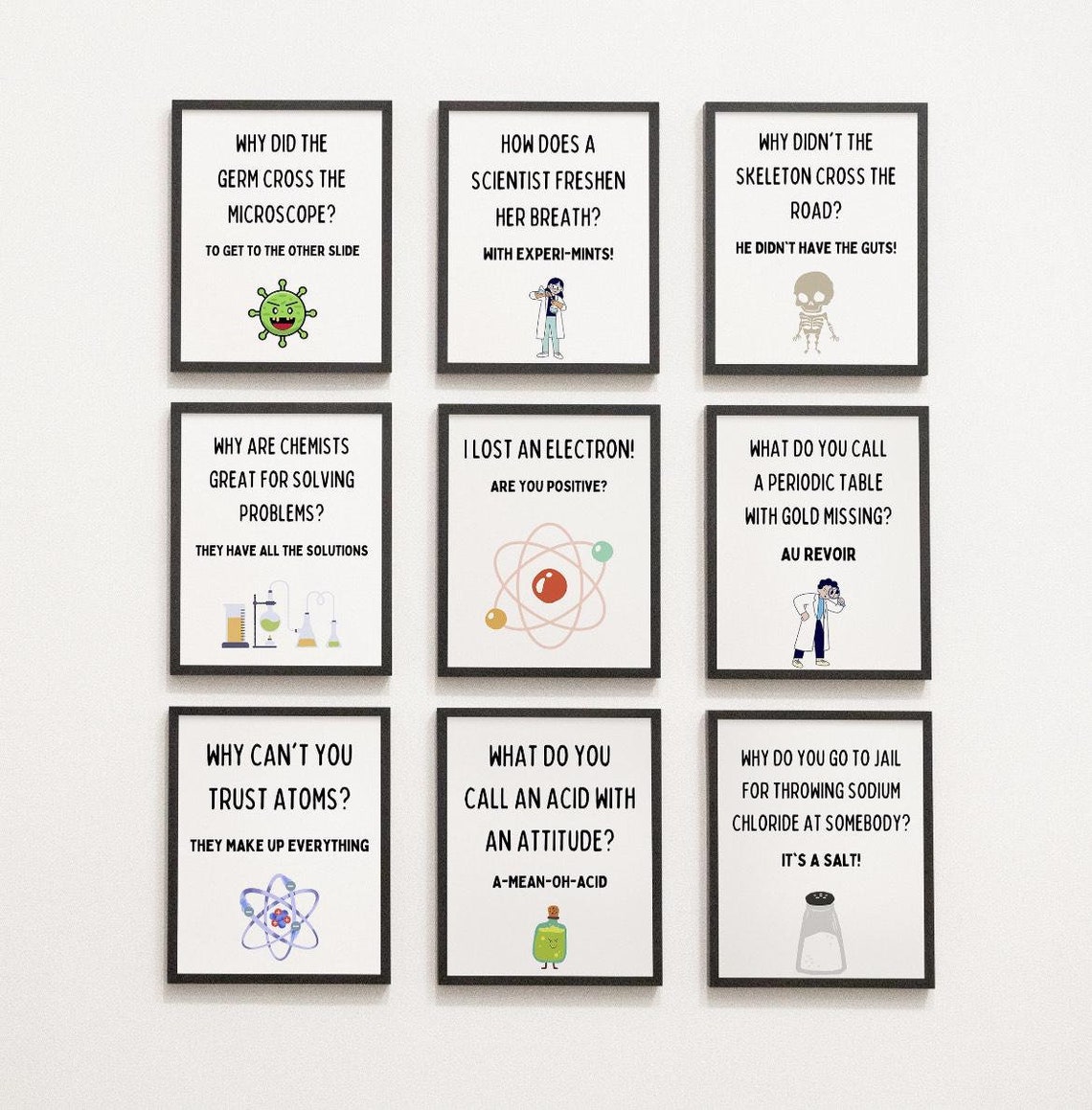 9 Funny Science Posters, Science Classroom Posters, Puns, Jokes ...