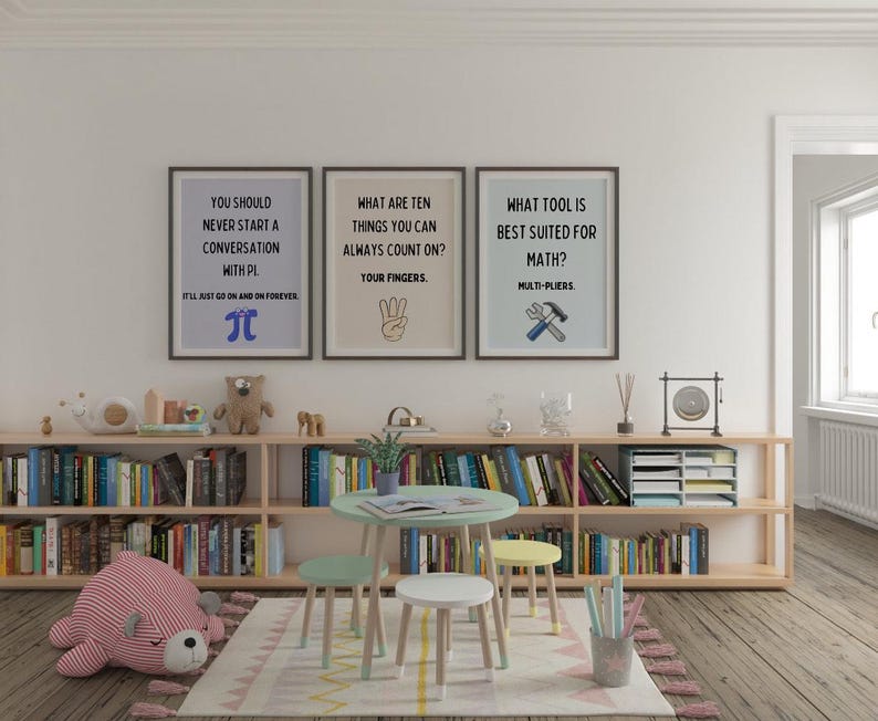 24 Funny Puns Classroom Poster Bundle, Math, Music, English, Science ...