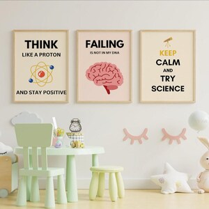 Set of 9 Science Posters, Growth Mindset, Science Classroom Posters ...
