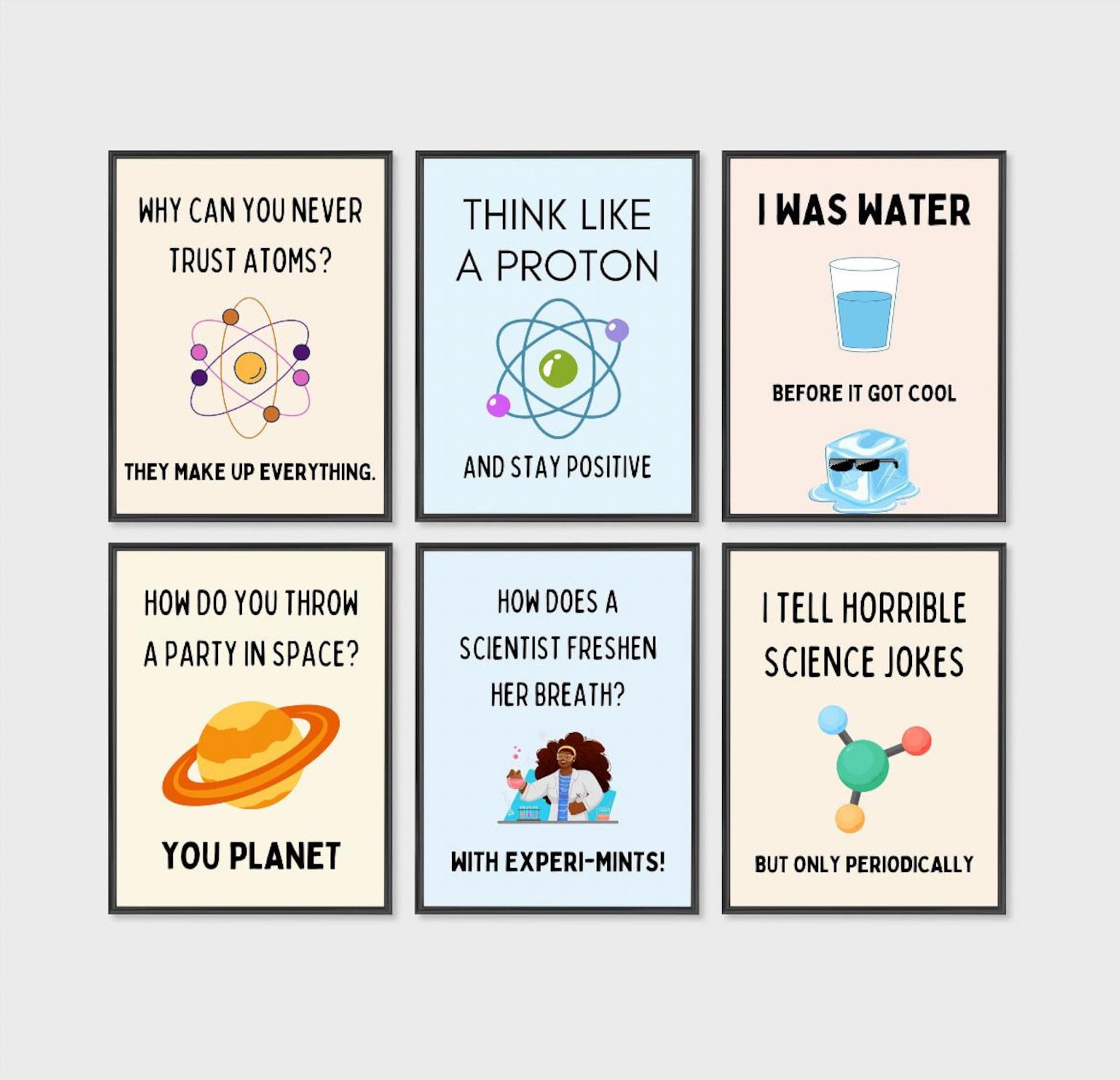 24 Funny Puns Science Posters, Classroom Posters, Science Classroom ...