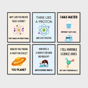 24 Funny Puns Science Posters, Classroom Posters, Science Classroom ...