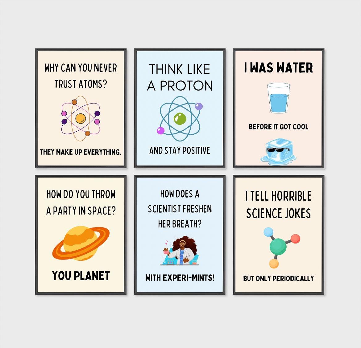 24 Funny Puns Science Posters, Classroom Posters, Science Classroom ...