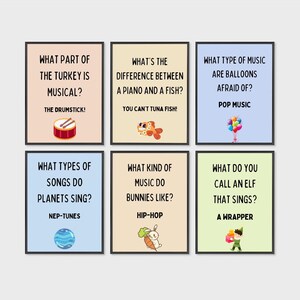 24 Funny Puns Classroom Poster Bundle, Math, Music, English, Science ...