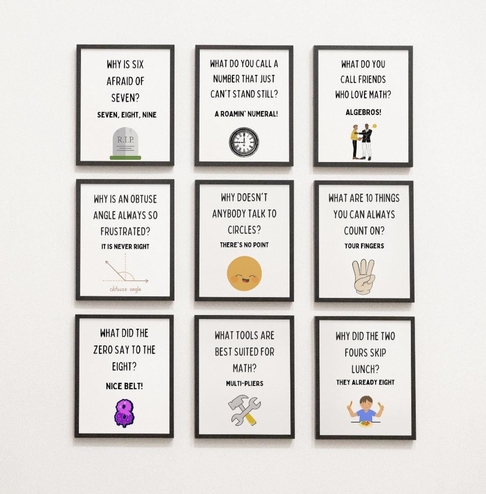 9 Funny Math Posters, Puns, Classroom Posters, Math Classroom Decor ...