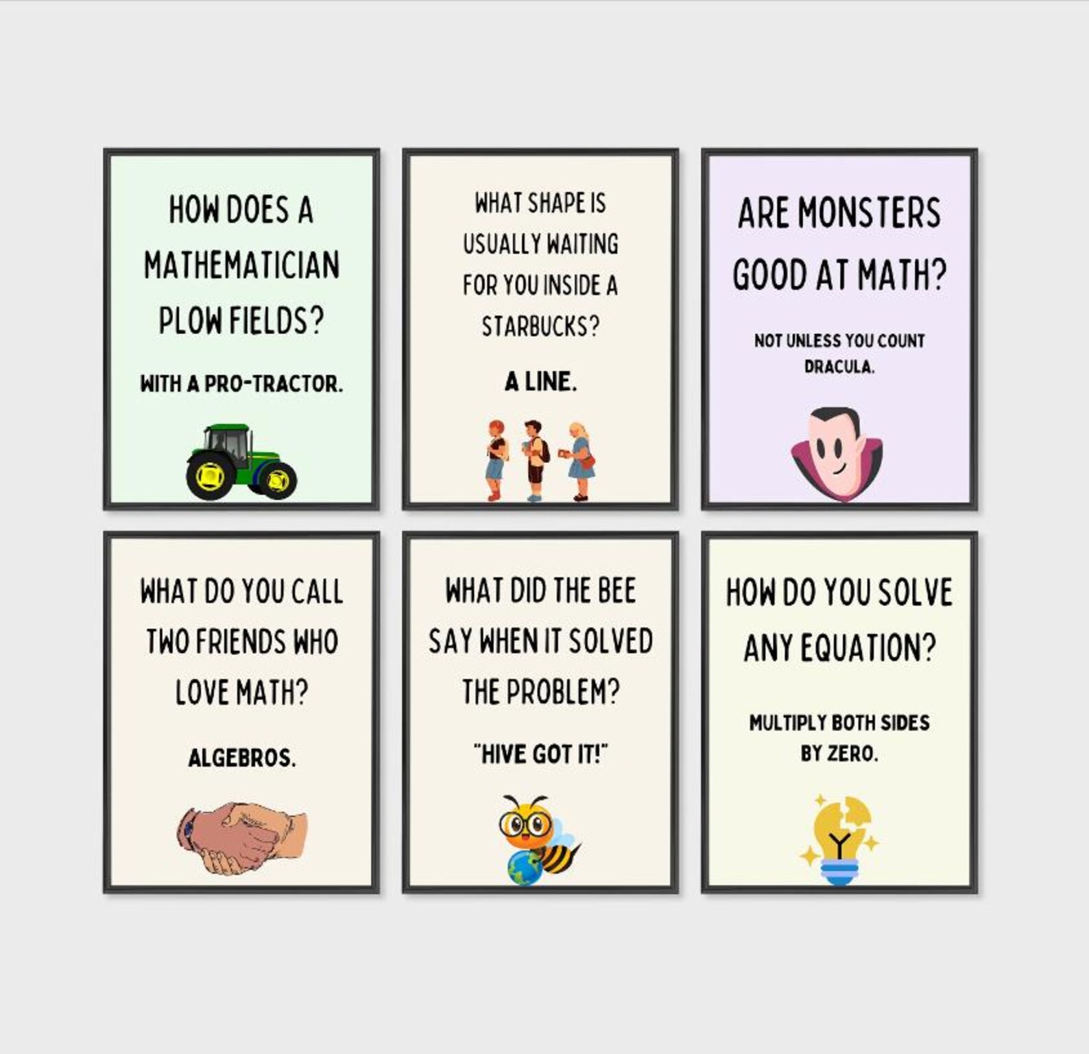 24 Funny Math Puns Posters, Classroom Prints, Math Posters, Homeschool ...