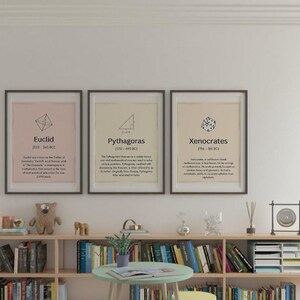 9 Famous Mathematicians Posters, Facts, Educational Posters, Math ...