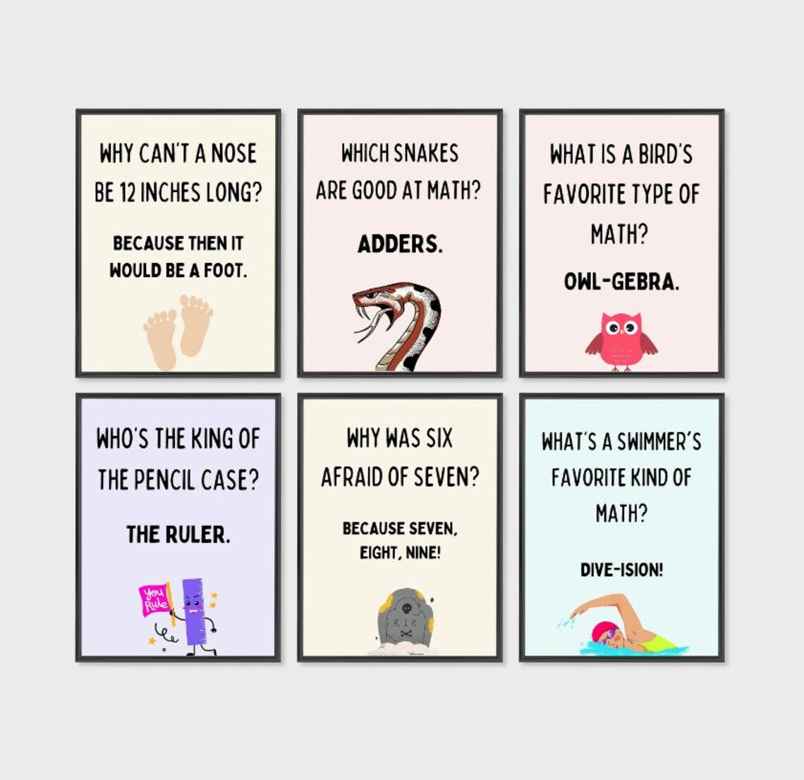 24 Funny Math Puns Posters, Classroom Prints, Math Posters, Homeschool ...