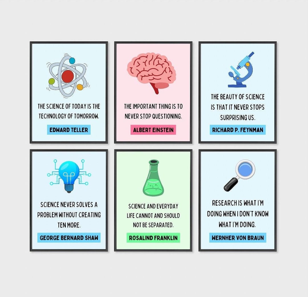 Set of 6 Science Quotes, Classroom Posters, Science Posters, Classroom ...