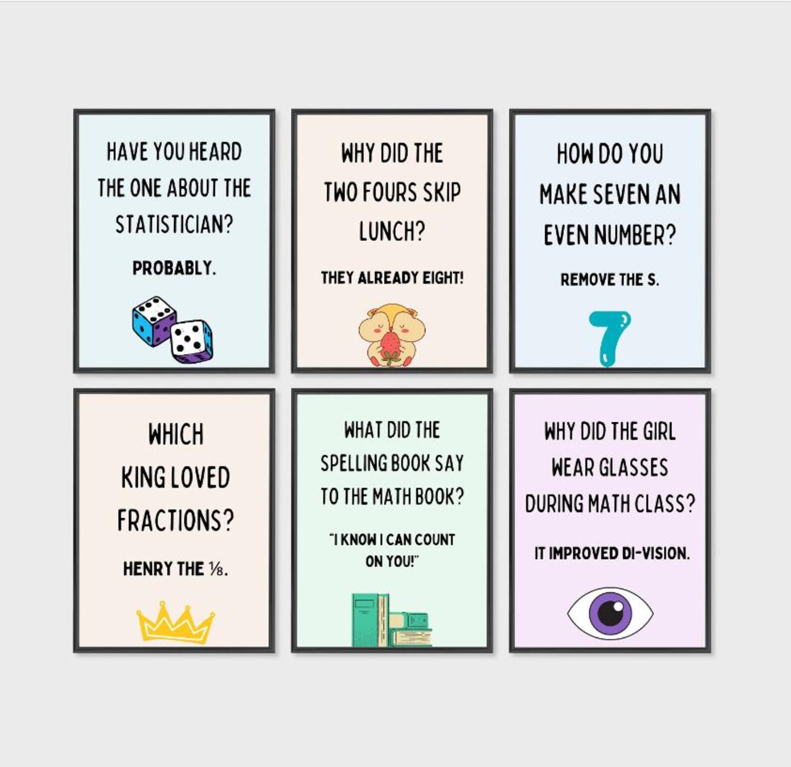 24 Funny Math Puns Posters, Classroom Prints, Math Posters, Homeschool ...