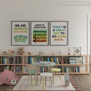 Set of 6 Math Posters, Math Classroom Decor, Classroom Printables ...