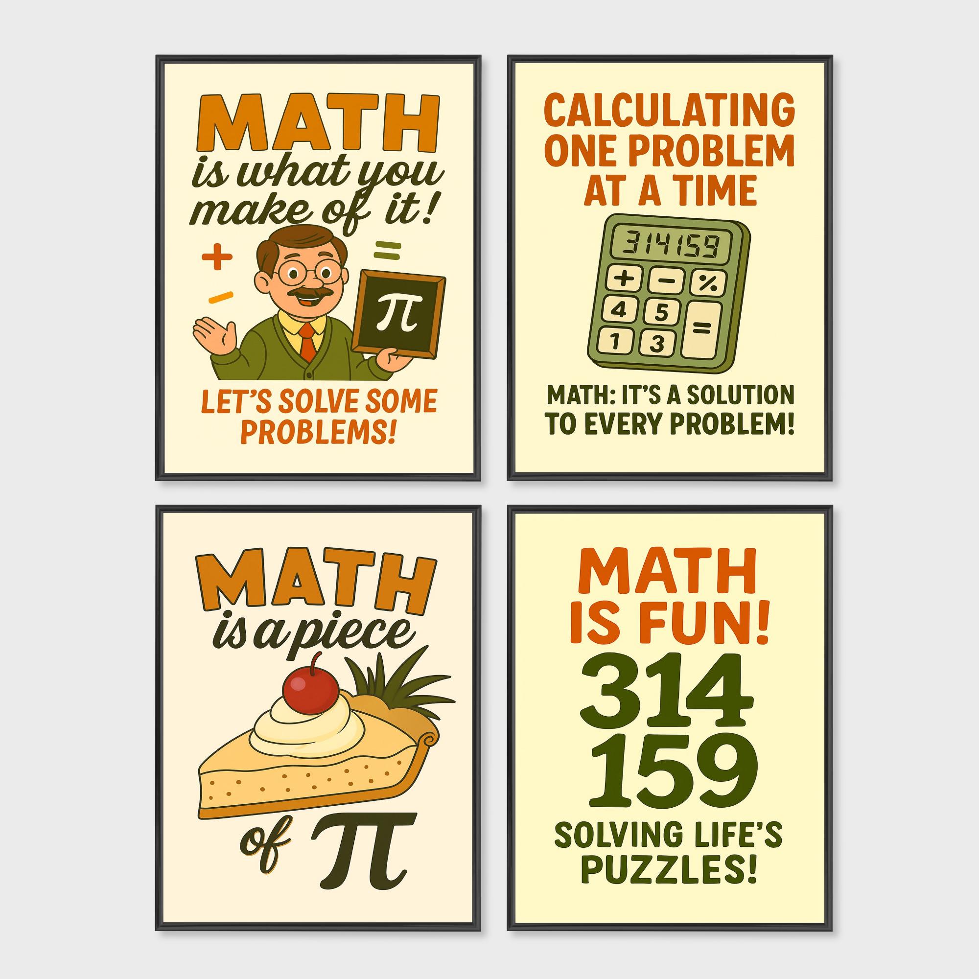 Set of 4 Math Posters, Classroom Printables, Math Classroom Decor ...