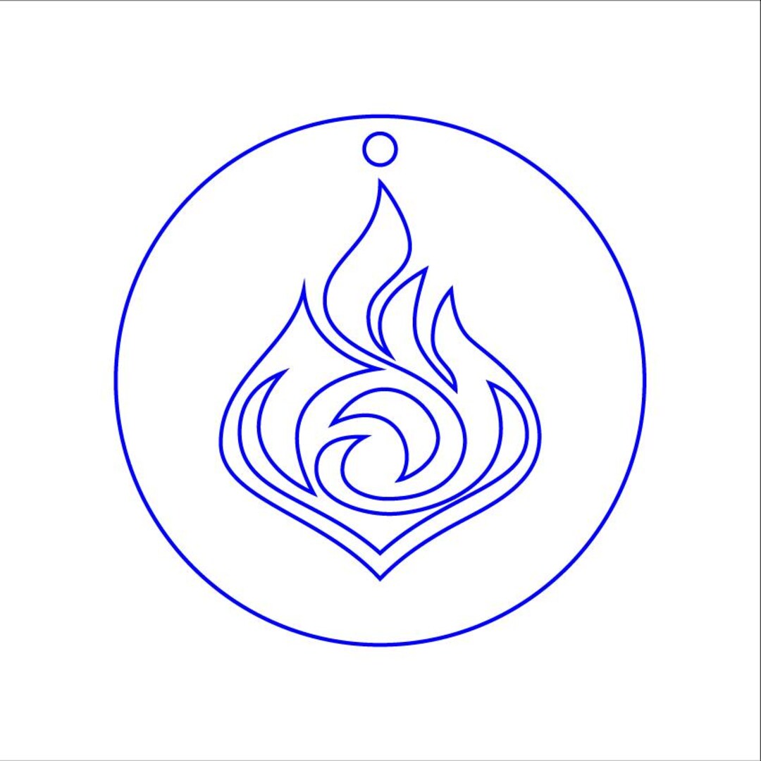 Genshin Impact Pyro Keychain, Digital File for Laser Cut - Etsy