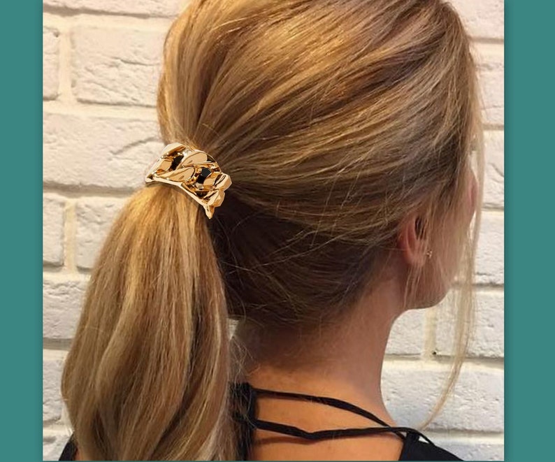 Minimalistic Gold Chain Ponytail Holder Hair Cuff Decorative | Etsy