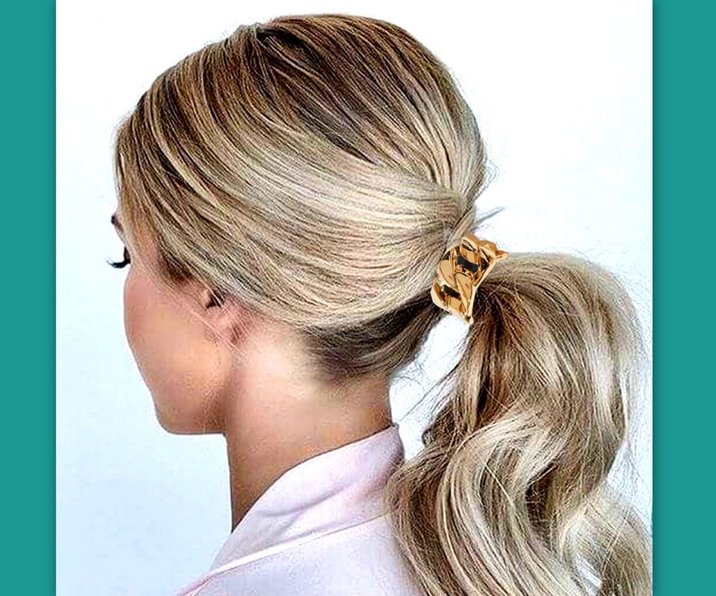 Minimalistic Gold Chain Ponytail Holder Hair Cuff Decorative | Etsy