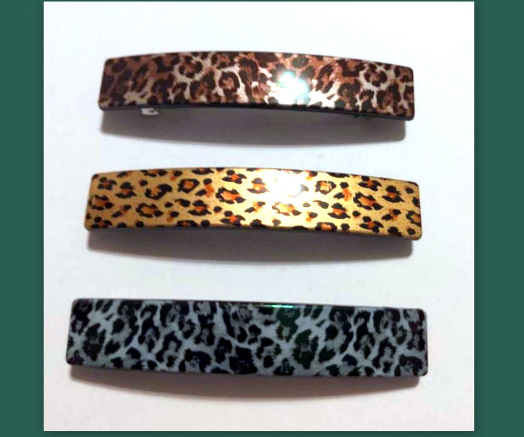 Animal Print Statement French Hair Barrette Clip Mob Wife Tiger Big ...