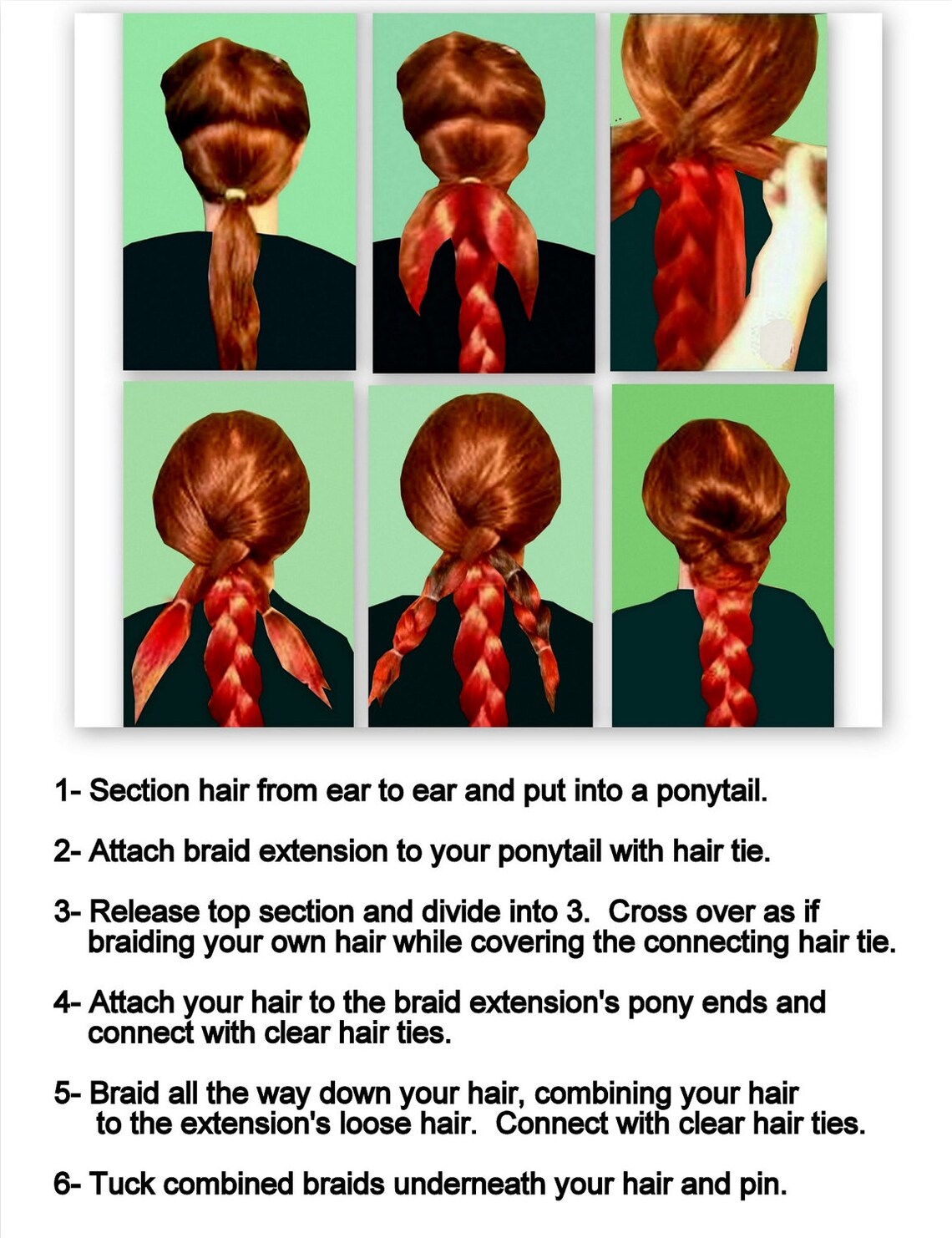 Hair Braid Extension Every Color Braid Hairpiece Costume Hair Accessory ...