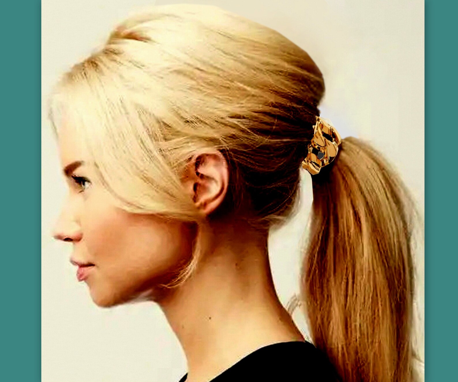 Minimalistic Gold Chain Ponytail Holder Hair Cuff Decorative | Etsy