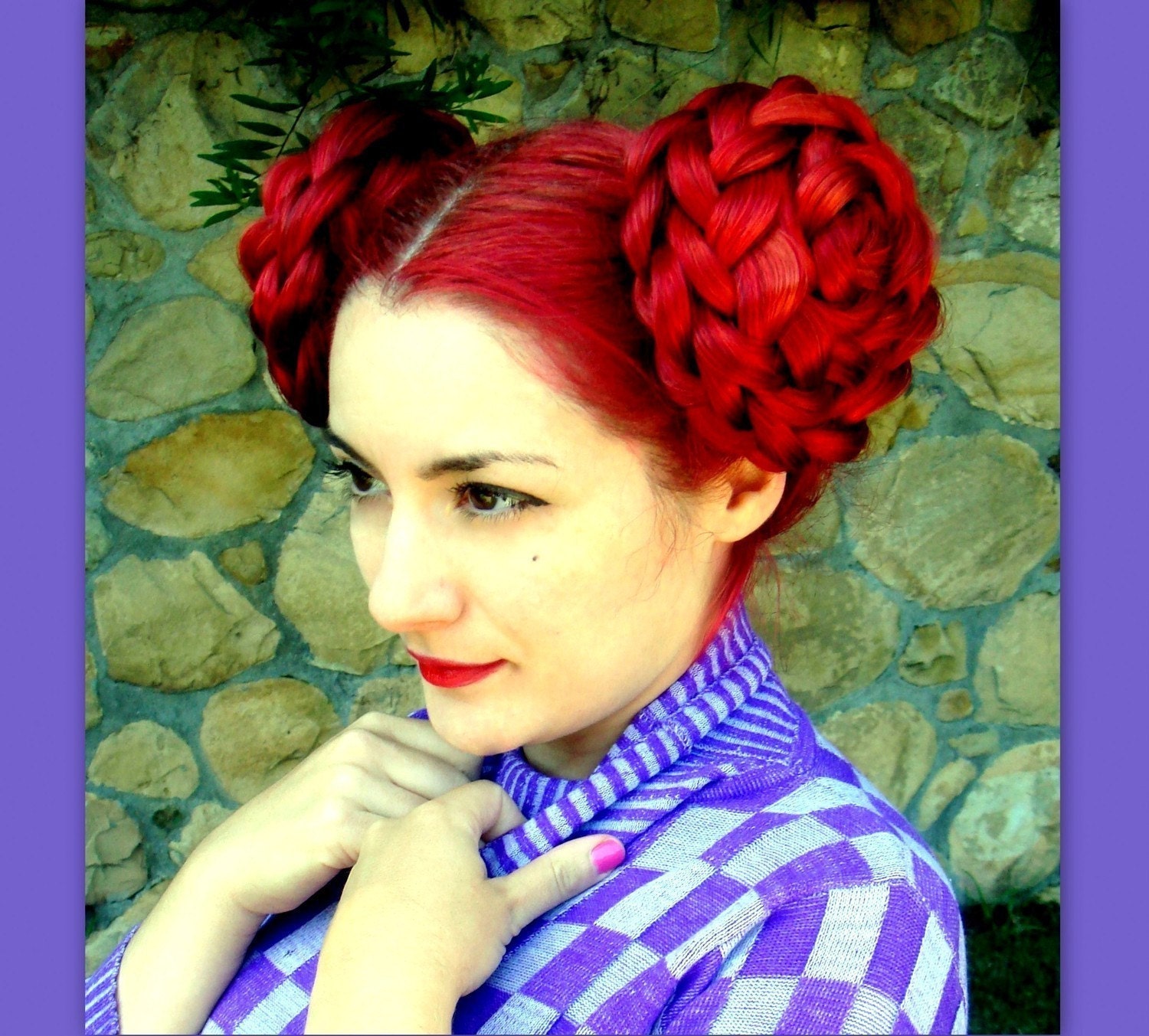 2 Braid Bun Wig Carnival Costume Hair Extensions Your Hair Color Bun ...