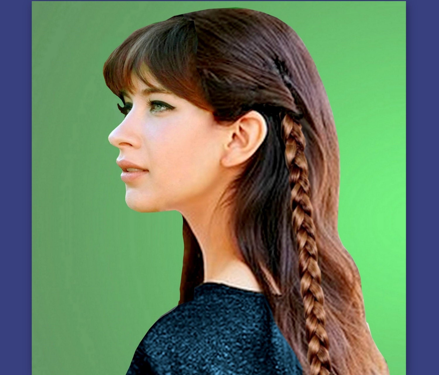 braided accent braid hair extension addition hairstyle for | Etsy