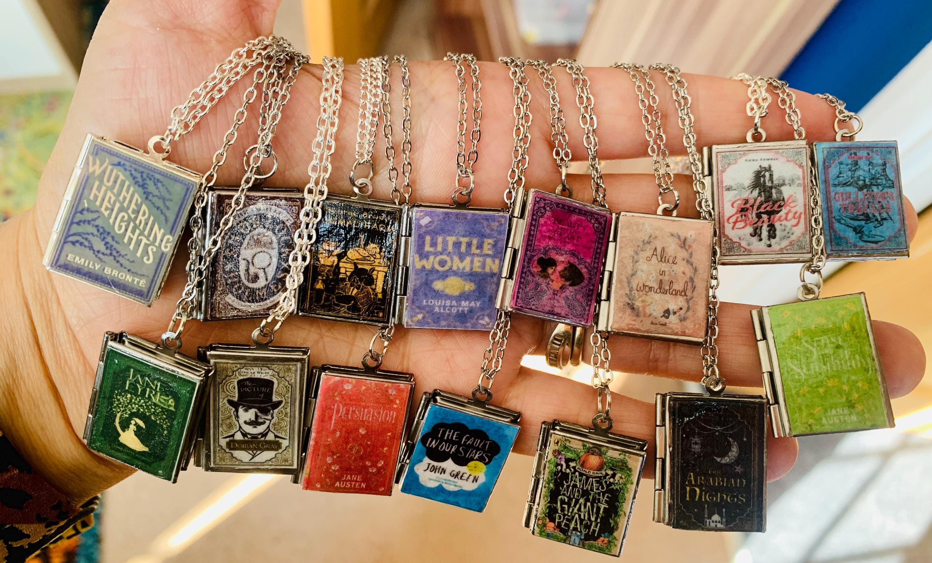 Book Locket Necklace, Novel Story Pendant - Etsy