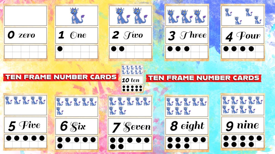 Ten Frame Number Cards,numbers 0 to 10 Flashcards,toddler, Preschool ...