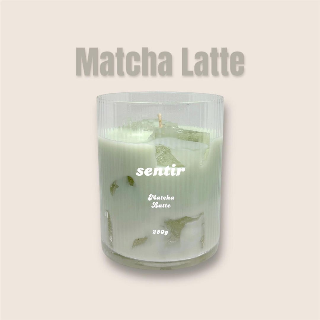 Iced Matcha Latte Candle 250g Iced Matcha Latte Scented Handmade Candle ...