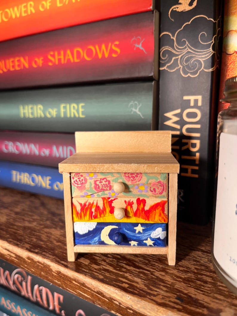 Hand-painted Feyre Inspired MINI Chest of Drawers/ Dresser ACOTAR - Etsy