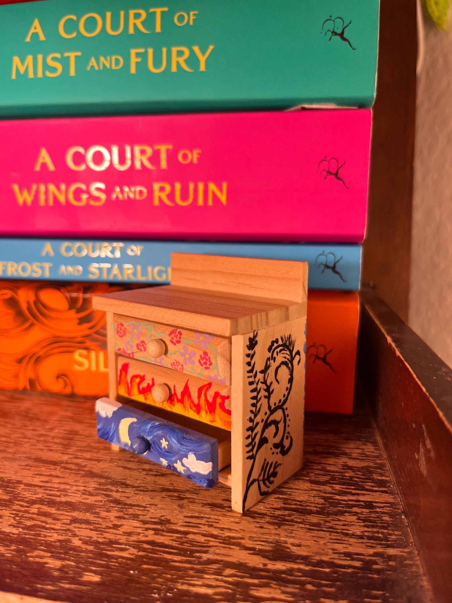 Hand-painted Feyre Inspired MINI Chest of Drawers/ Dresser ACOTAR - Etsy