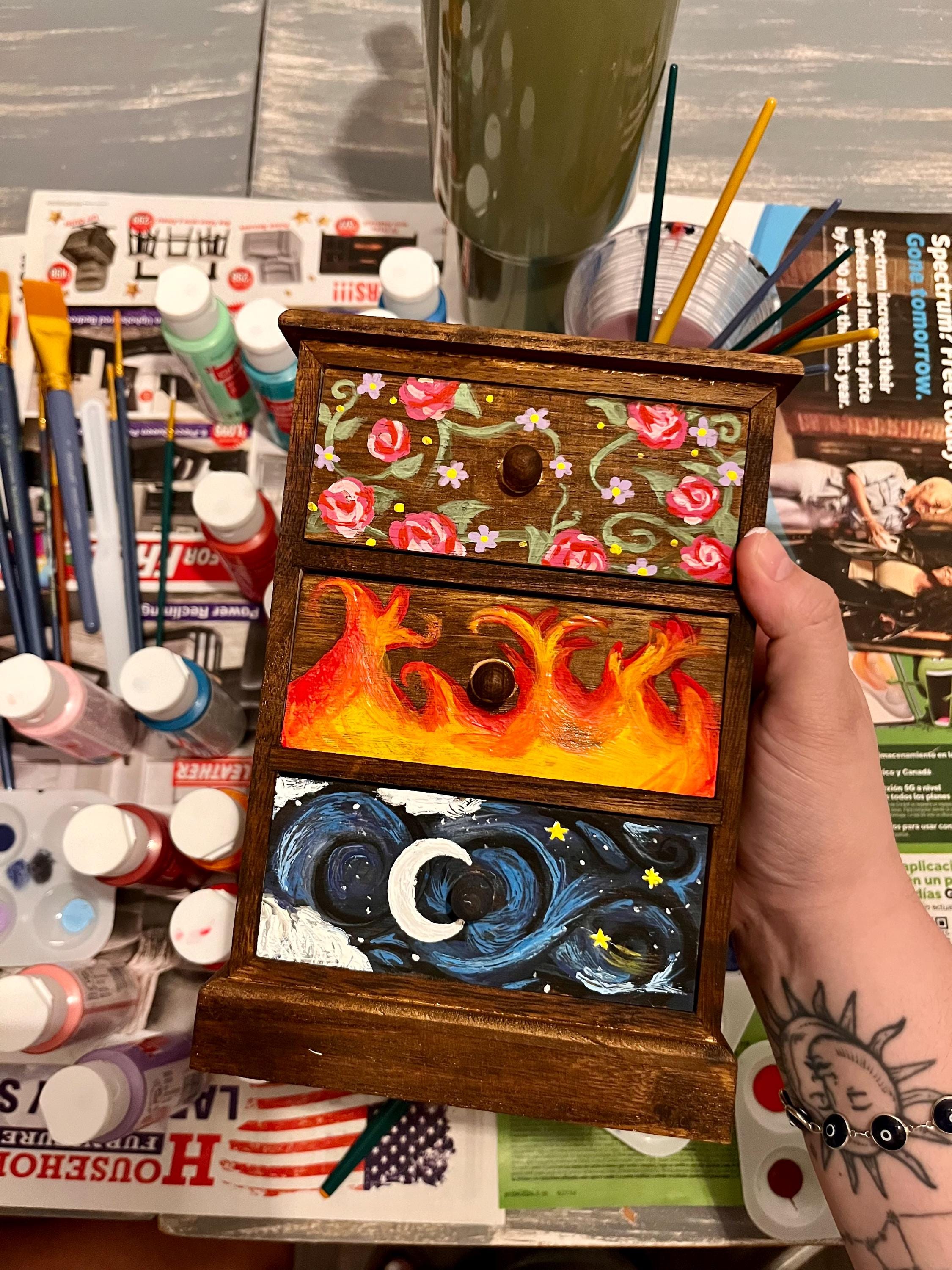 Hand-painted Feyre Inspired Chest of Drawers/ Dresser ACOTAR - Etsy